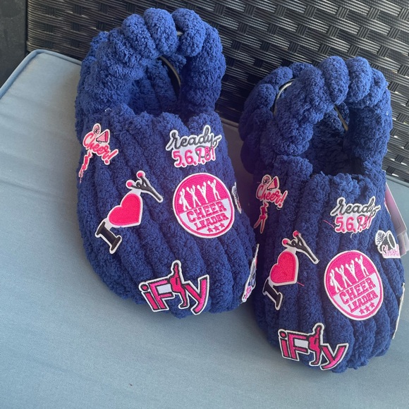 CROCS | Shoes | Cheerleading Theme Dark Blue Fluffy Crocs Womens Size 7 ...
